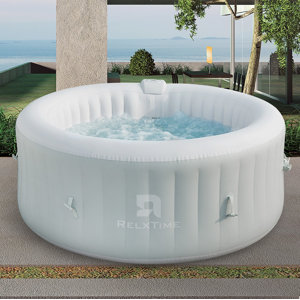 RELXTIME Inflatable Spa Blow Up Hot Tub 2 To 4 Person Round Portable Hottub, Portable Outdoor ...